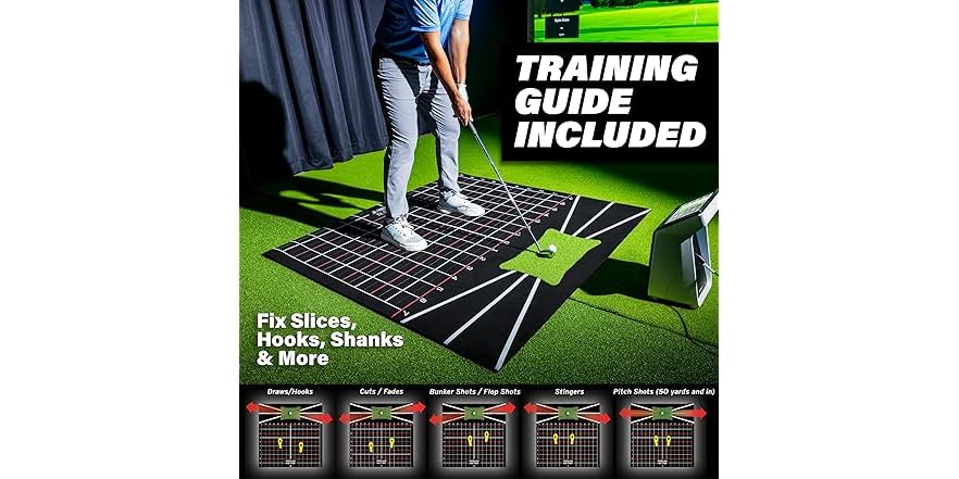 GoSports 5x5 Golf Hitting Mat Fix Slices Hooks