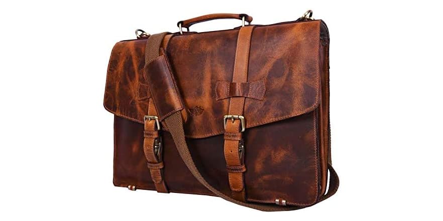 Leather Briefcase Satchel Bag