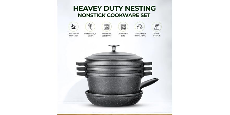 Granitestone 6pc Nesting Cookware Set