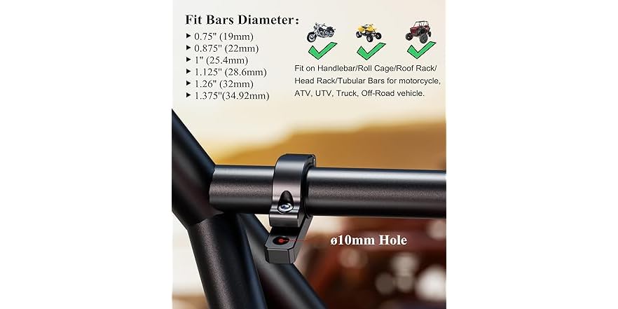 2 PC Light Mount Brackets With Inserts