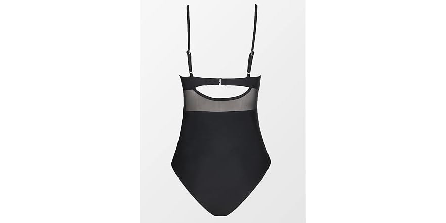 CUPSHE One Piece V-Neck Mesh Swimsuit