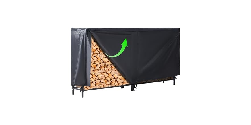 Outdoor Firewood Rack with Cover 8ft