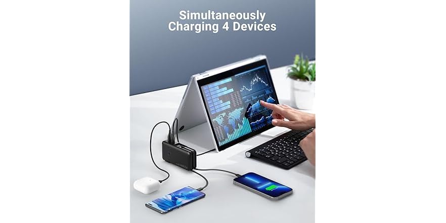 QiSa 16000mAh Power Bank Built-in AC Wall Plug