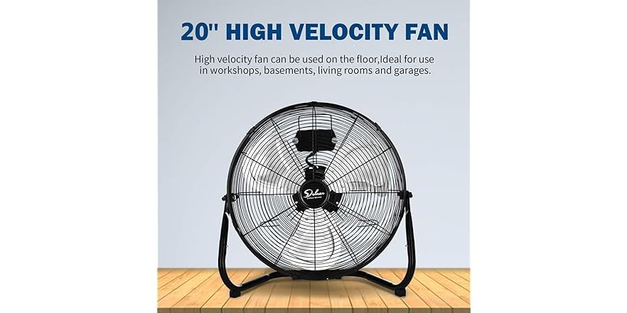 Simple Deluxe 20" 3-Speed High Velocity Floor Fan