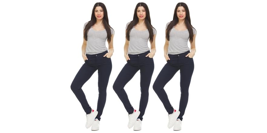 3PK Womens Stretch Basic Skinny Pants