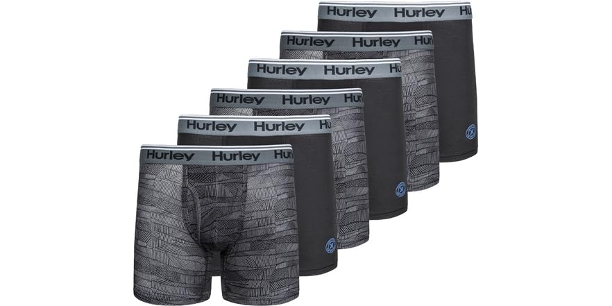 Hurley Men's 6 Pack Modal Boxer Briefs