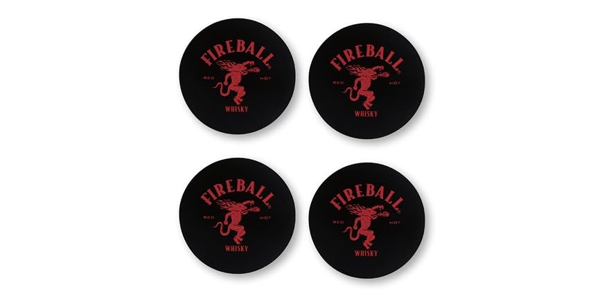 Fireball Stainless Steel Coasters 4-Pack