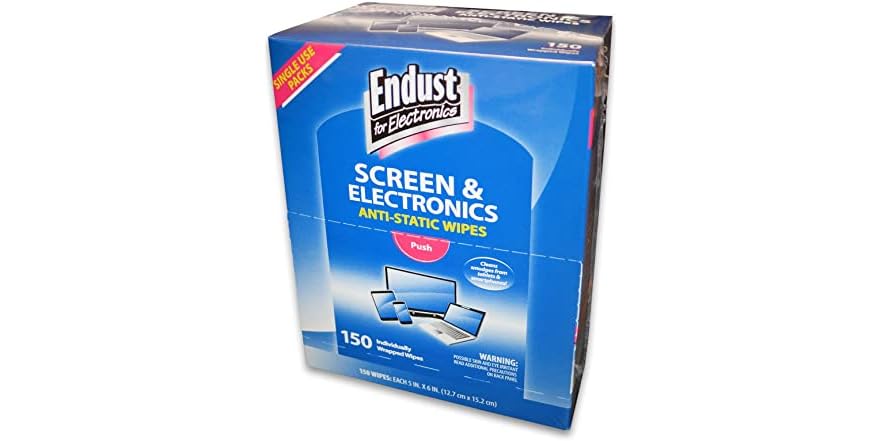 Endust 150 Individual Anti-static Electronics Wipes