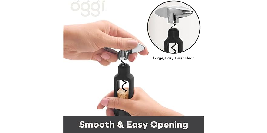 OGGI Wine Bottle Opener, Self Pulling Corkscrew