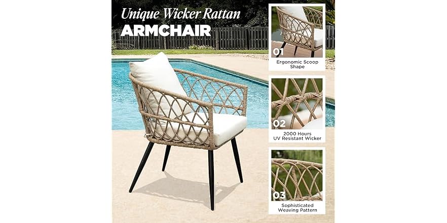IDZO Wicker Bistro Set 2pc 500lb