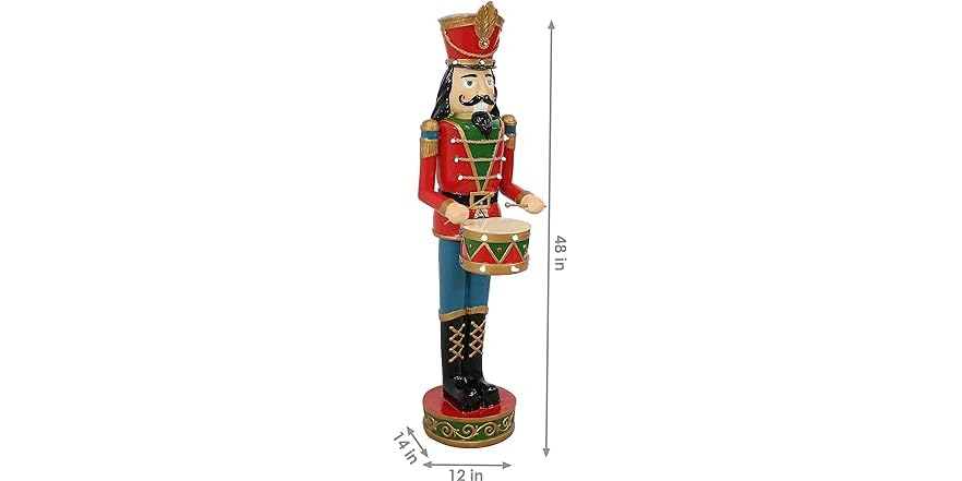 Klaus the Drummer Nutcracker Lit Statue