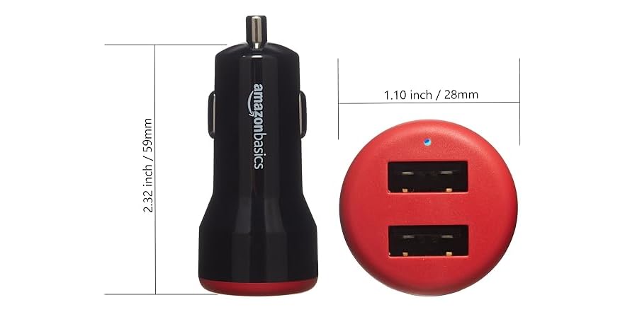Amazon Basics 24W 2-Port USB-A Car Charger