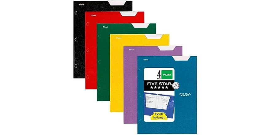 Five Star 4 Pocket Folders, 6 Pack