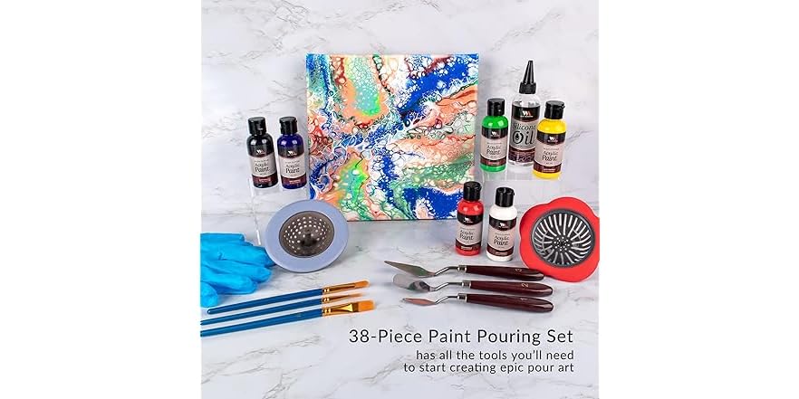 Ready To Pour Acrylic Pouring Paint Set, 38pc