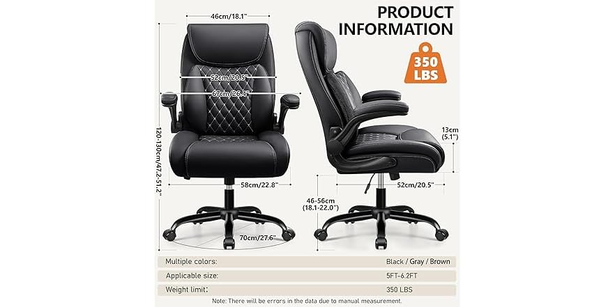 BESTFAIR W0893 Ergonomic Office Chair black 8180 (Open Box)