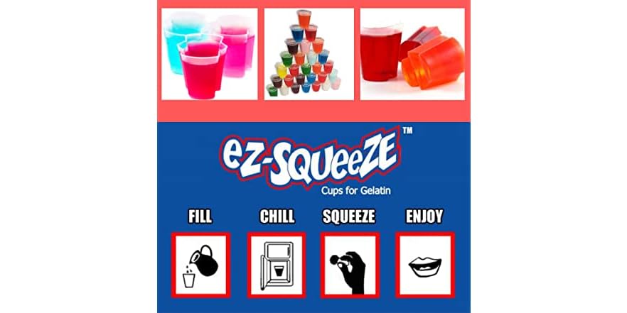 50 EZ-Squeeze Jello Shot Cups With Lids