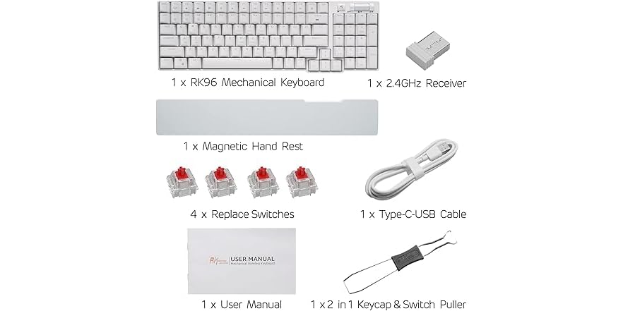 RK Wireless Hot-Swappable 90% Mechanical Keyboard (Open Box)