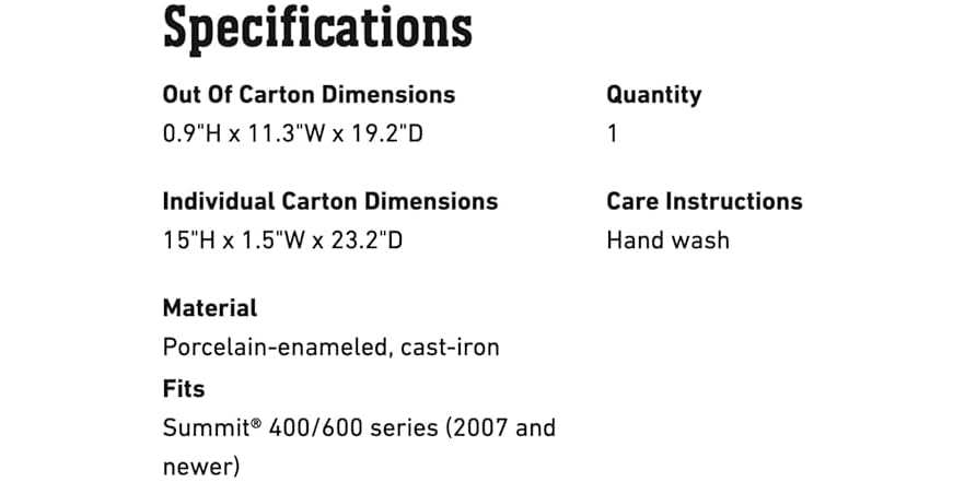 Weber X00304Q8PP Weber 7404 Cast Iron Griddle Black (Open Box)