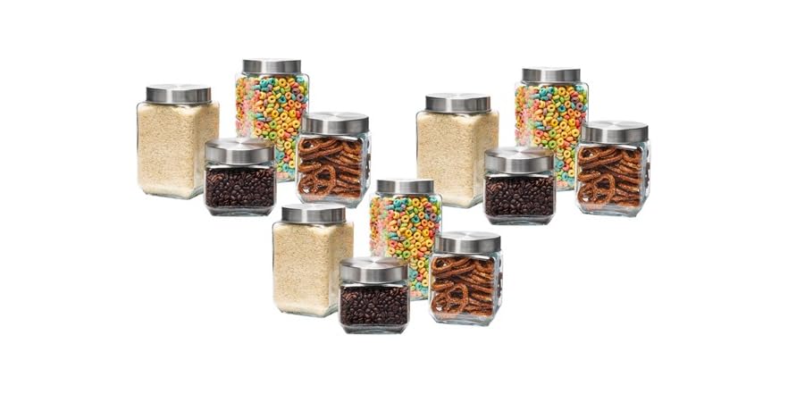 24 PC Glass Square Canister Set