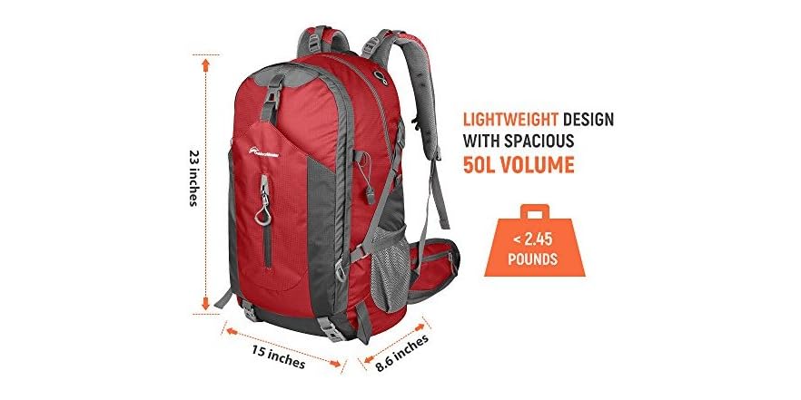 OutdoorMaster Hiking Backpack 50L…
