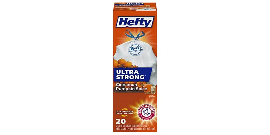 Hefty Ultra Tall Kitchen Bags Cinnamon Pumpkin, 20-Ct