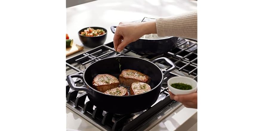 All-Clad Cast Iron Enameled Deep Skillet