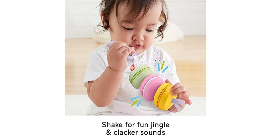 Fisher-Price Baby Toy My First Macaron Pretend Food Rattle