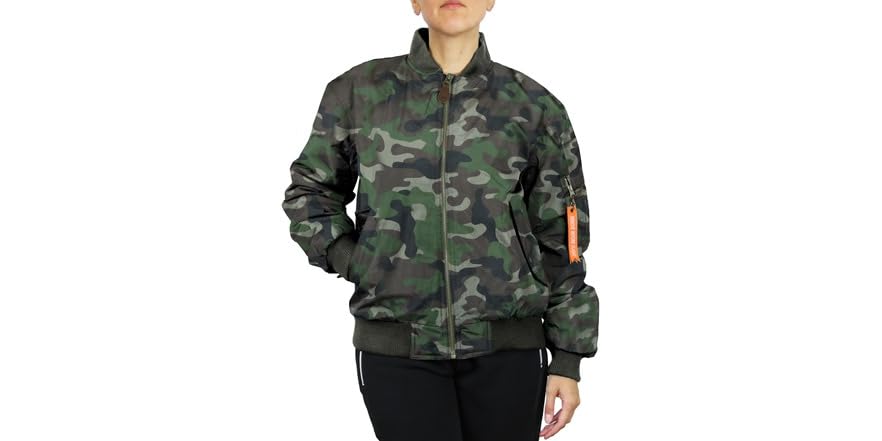 Womens Loose Fit Oversize Flight Jacket (Open Box)