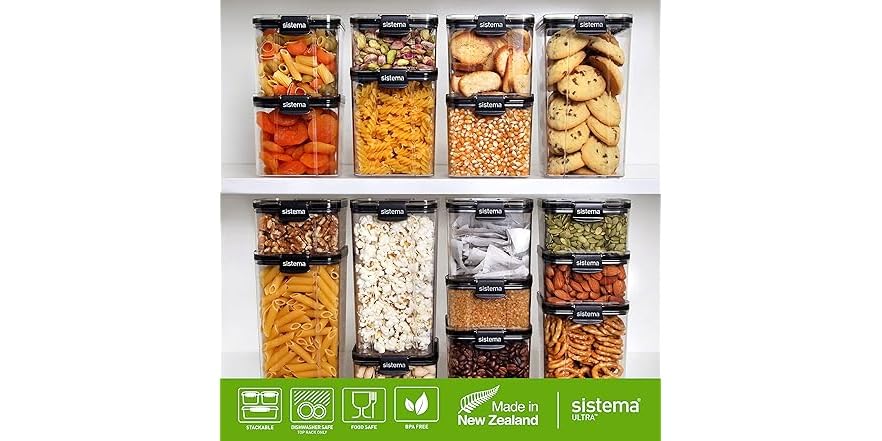 Sistema Food Storage Containers with Airtight Lids, 3 Pack