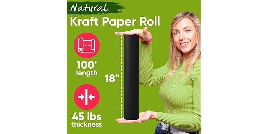 Paclord USA Made 1200-in (100 ft) Roll Paper Brown