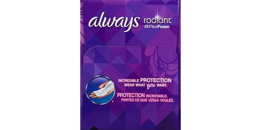 ALWAYS Radiant, Size 4, Overnight Sanitary Pads