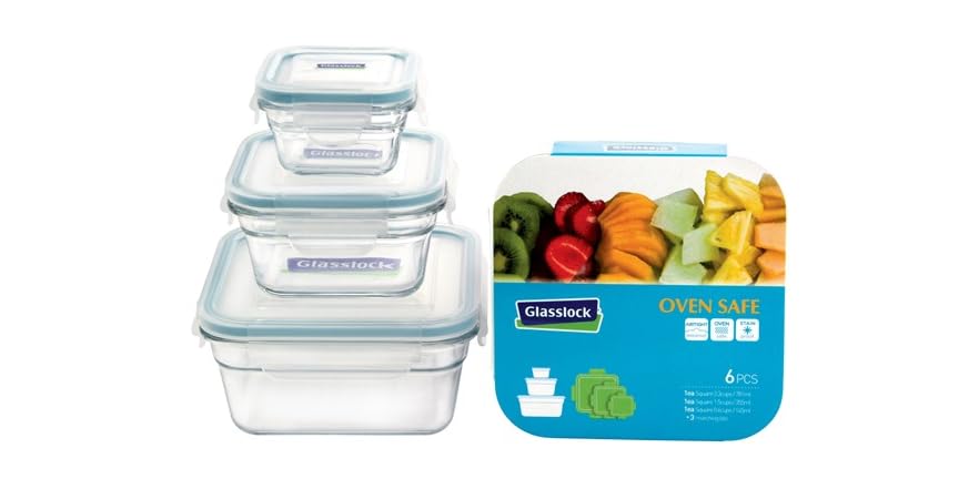 Glasslock 6pc Square Container Set