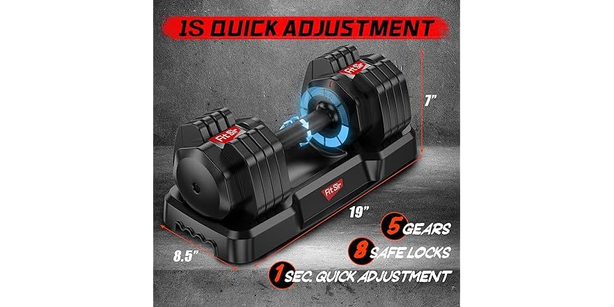 Fit Sir Adjustable Dumbbell 55lbs Single