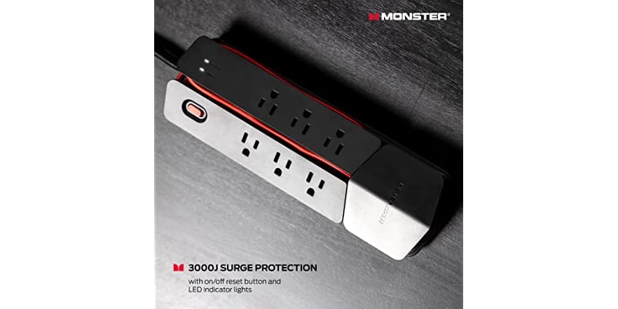 (NEW) Monster Power Center Vertex 3000J Surge Protector