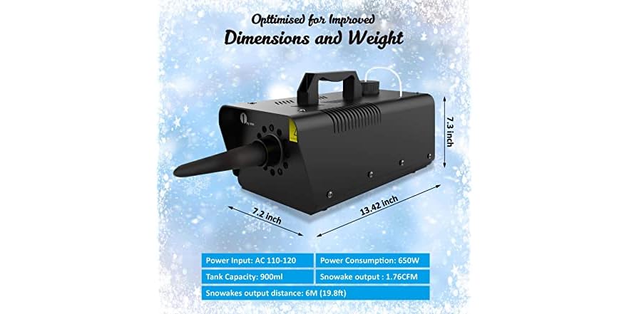 1byone 650W Snow Machine
