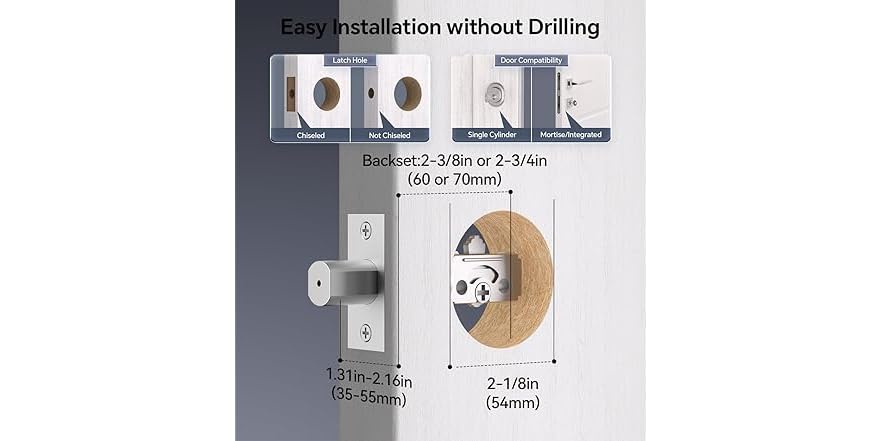 Ulecoce Keyless Entry Door Lock Deadbolt (Open Box)