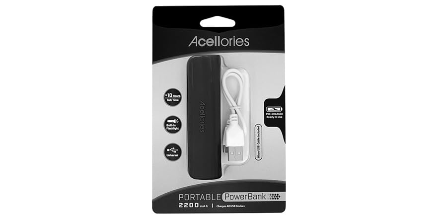 Acellories Power Bank w/ Light - 2 pack