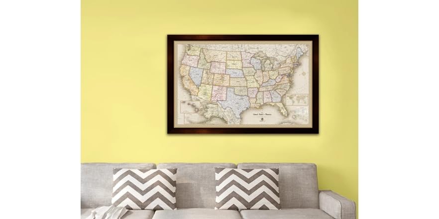 Framed Magnetic Travel USA Map