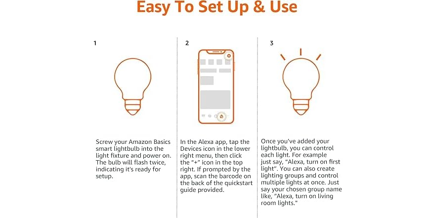 Amazon Basics Smart A19 LED Light Bulb - Choose Size