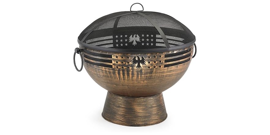 Oversized Eagle Fire Bowl & Spark Screen