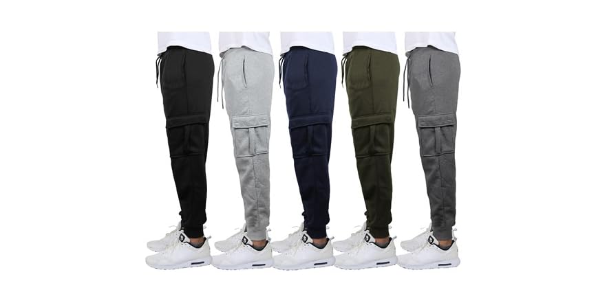 3PK ASST Mens Fleece Cargo Joggers