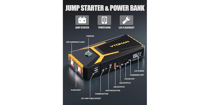Vtoman V8 Pro 3000A Jump Starter