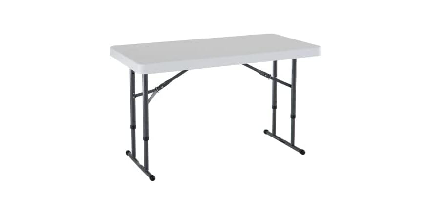 LIFETIME Adjustable Folding Utility Table, 4'