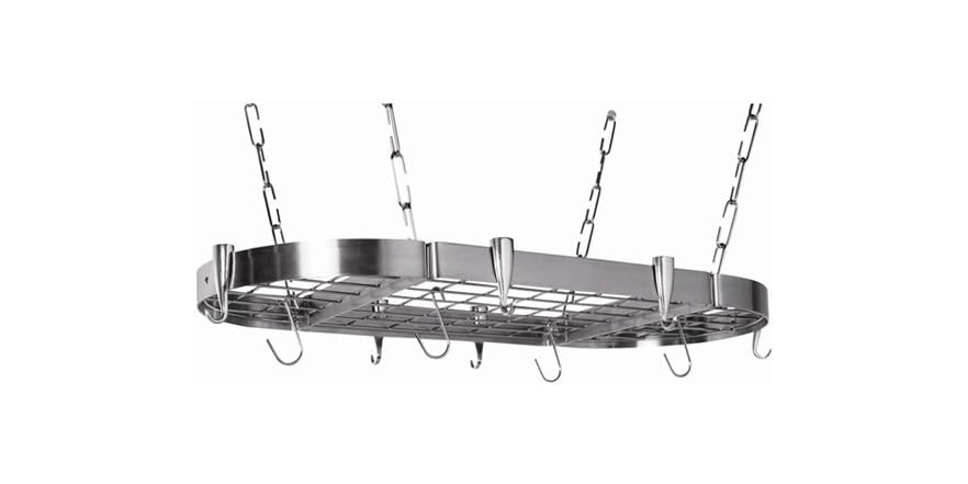 Oval Pot Rack 20"x40" - Stainless Steel