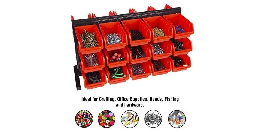 Stalwart Two Sided 30 Bin Storage Rack