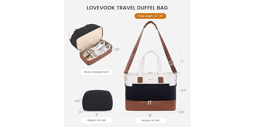 LOVEVOOK Puffer Weekender Bags (Open Box)