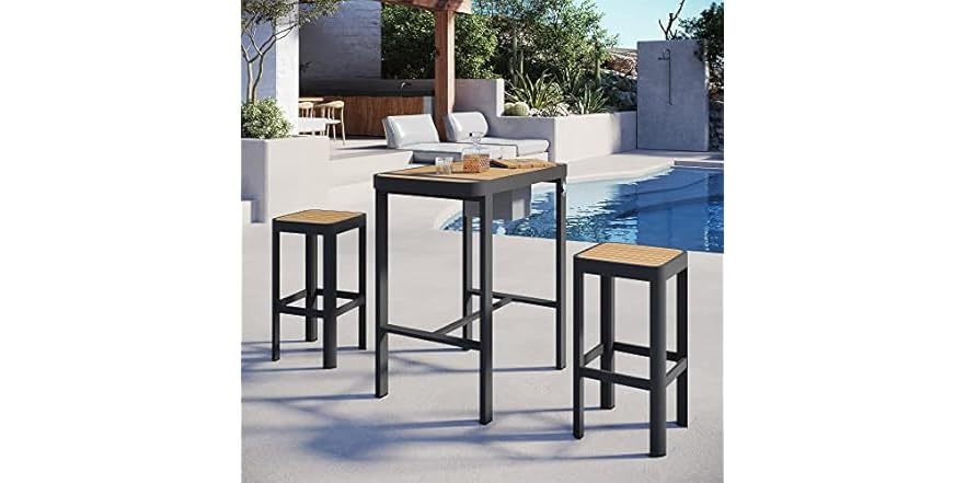 EAST OAK Signature 3-Piece Outdoor Bar Set