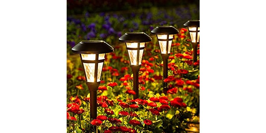 GIGALUMI 6 Pack Metal Solar Lights