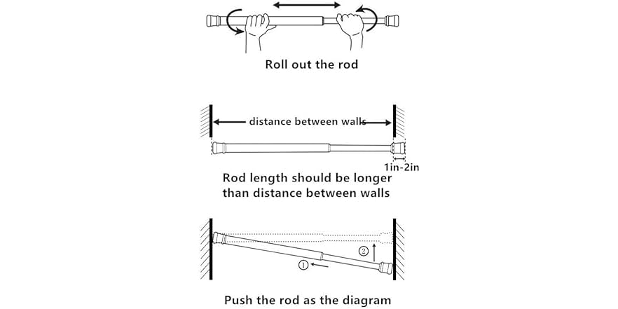 6 Pack Adjustable Tension Rods