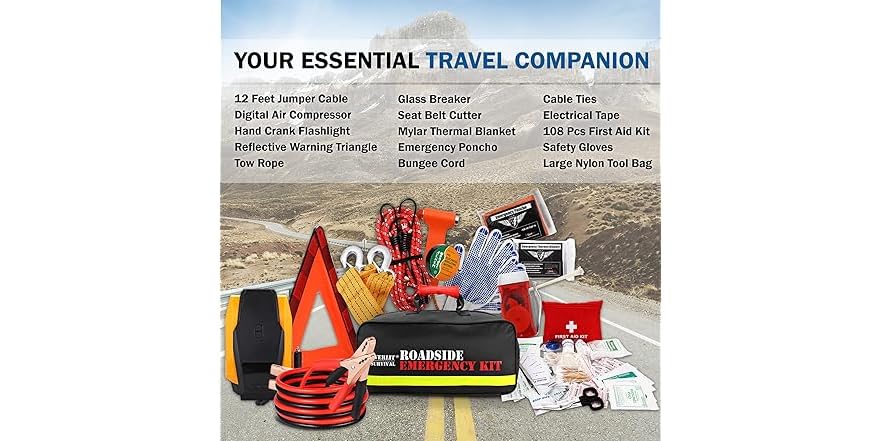 108 Set Survival Car Emergency Tool Kit